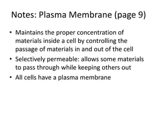 Plasma membrane notes | PPT