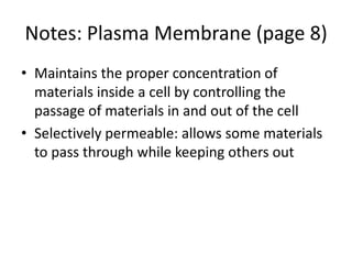 Plasma membrane notes | PPTX