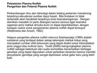 Pengertian dan Potensi Plasma Nutfah Tanaman | PPT