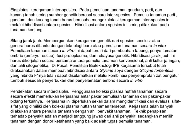 Pengertian dan Potensi Plasma Nutfah Tanaman | PPT