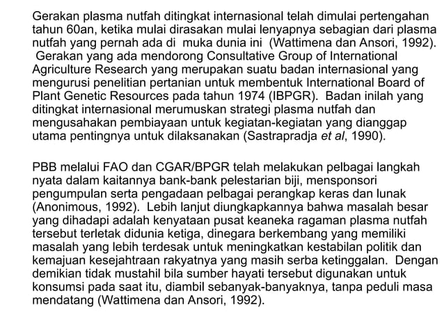 Pengertian dan Potensi Plasma Nutfah Tanaman | PPT