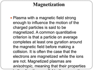 Plasma physics | PPTX