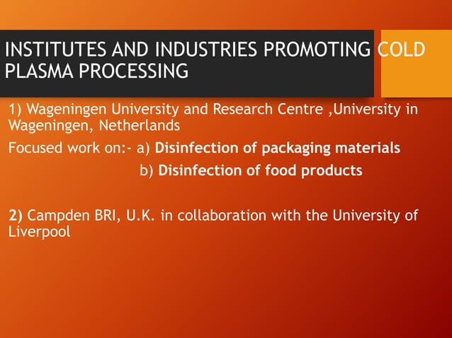 Cold Plasma processing | PPT