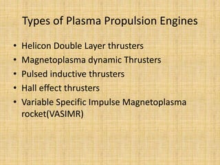 Plasma propulsion engine | PPTX