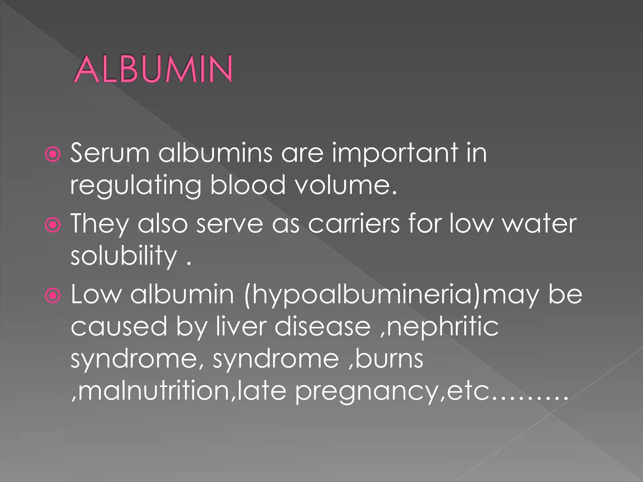 Plasma protein classification 1 albumin | PPTX | Blood Disorders ...