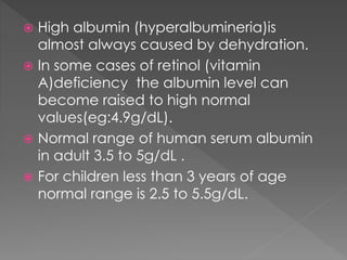 Plasma protein classification 1 albumin | PPTX | Blood Disorders ...