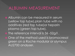 Plasma protein classification 1 albumin | PPTX | Blood Disorders ...