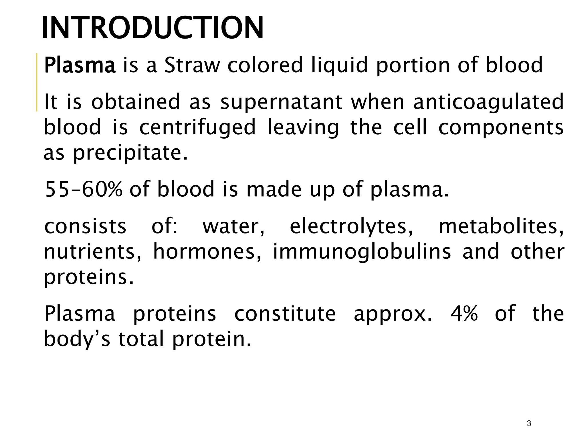 Plasma protein composition and function | PPTX