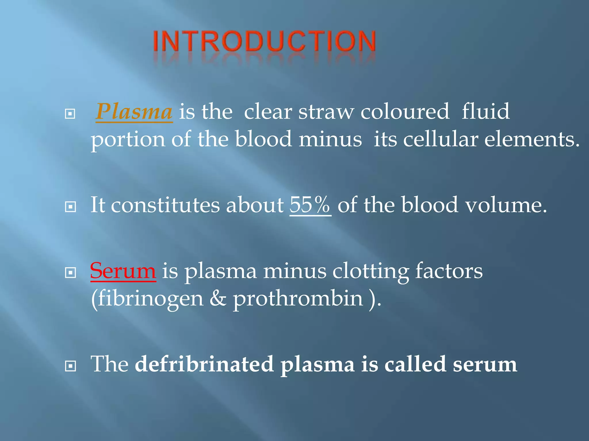 Plasma proteins. | PPT