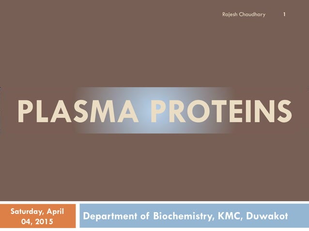 Plasma proteins | PPT