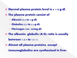Plasma proteins | PPT