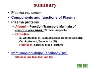 Plasma Proteins presentation for university | PPT