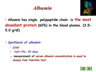 Plasma Proteins presentation for university | PPT