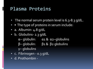 Plasma proteins | PPT