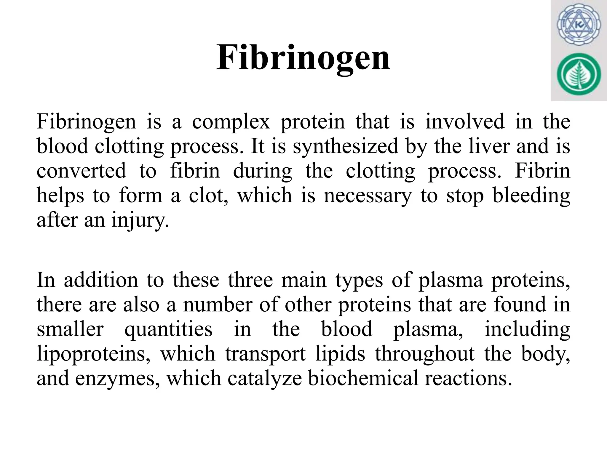 Plasma proteins and their functions for Nursing .pptx