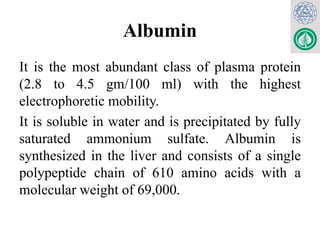 Plasma proteins and their functions for Nursing .pptx