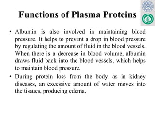 Plasma proteins and their functions for Nursing .pptx