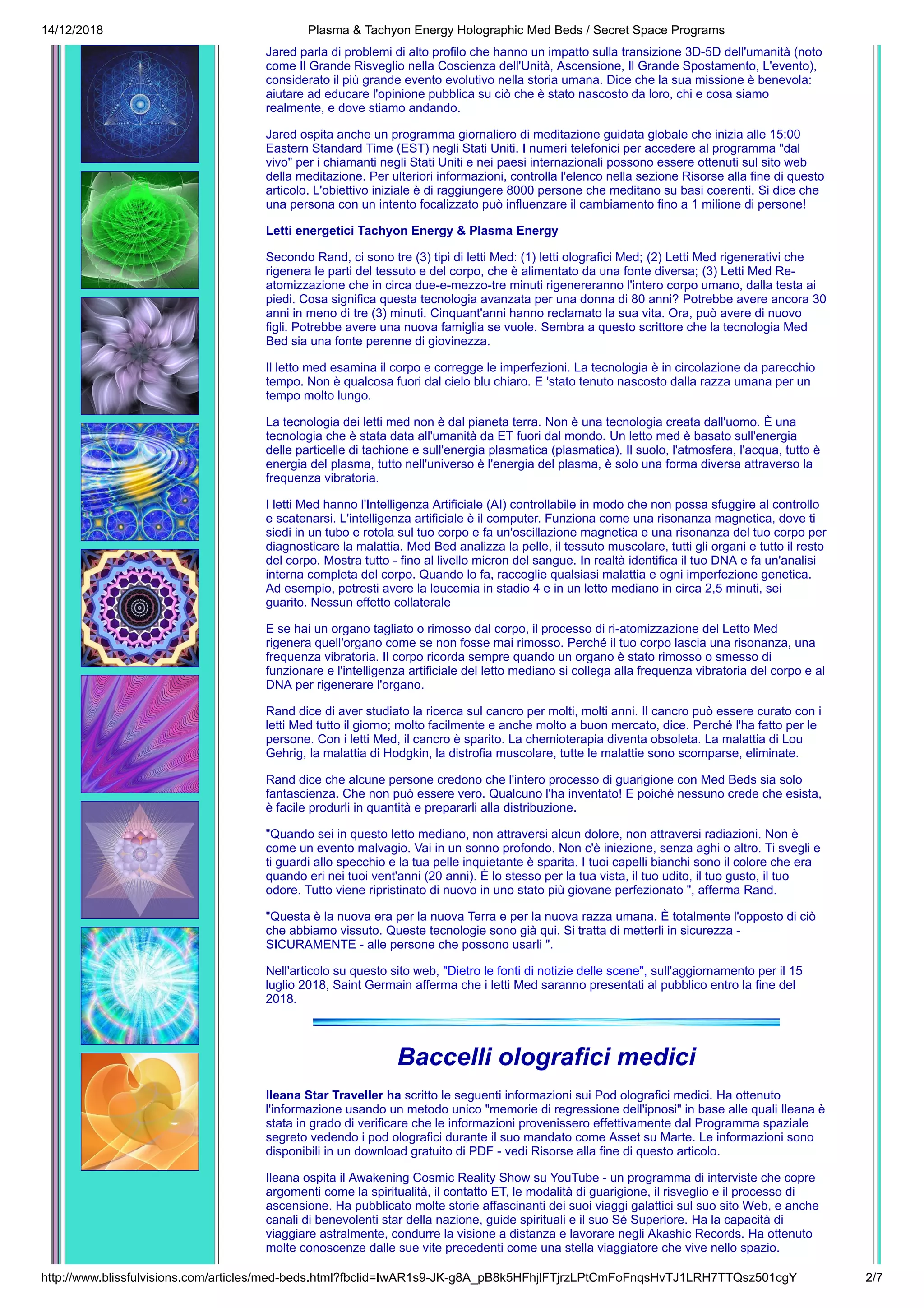 Plasma & tachyon energy holographic med beds secret space programs | PDF