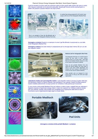 Plasma & tachyon energy holographic med beds secret space programs | PDF