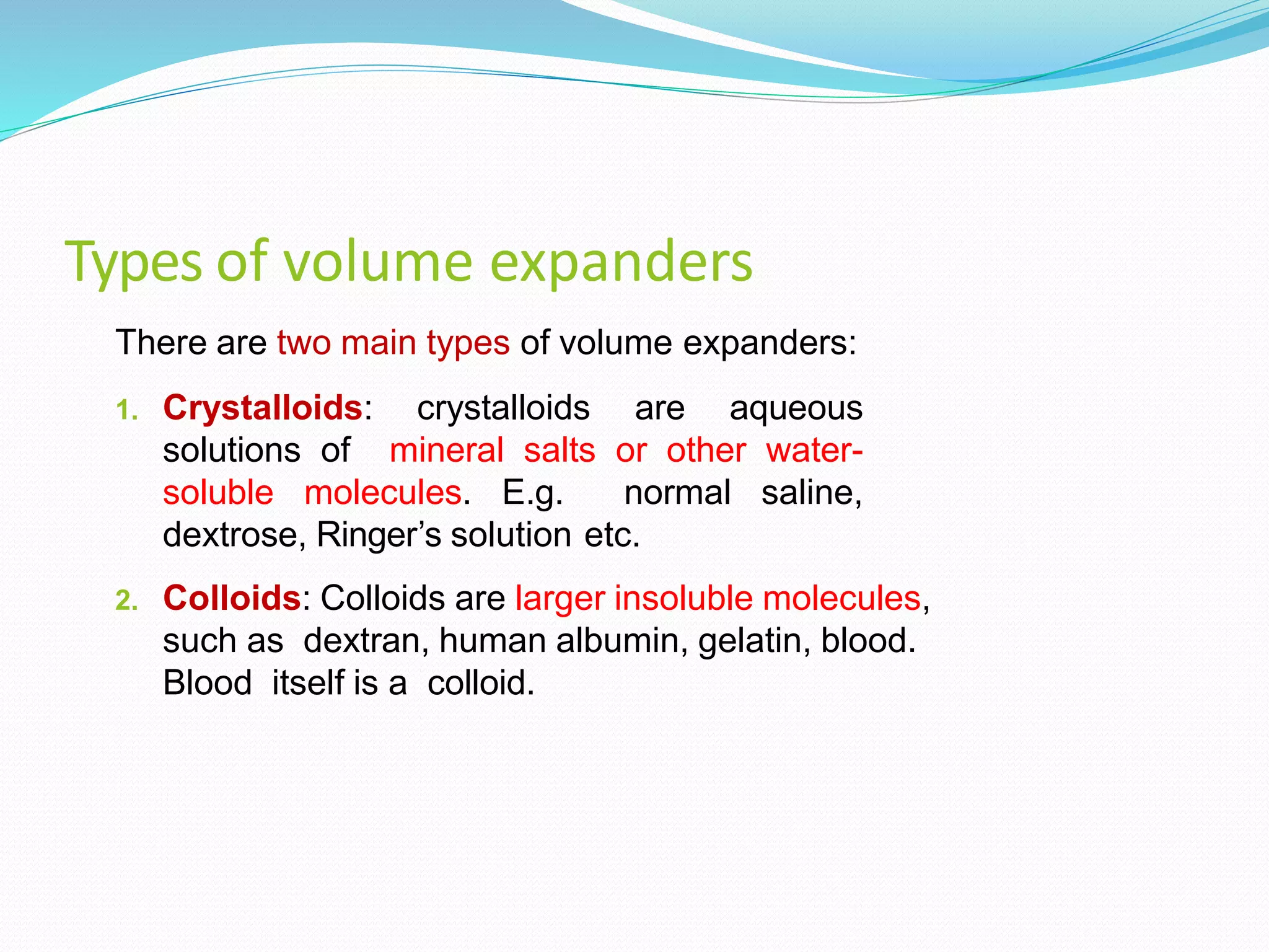 Plasma volume expanders | PPTX