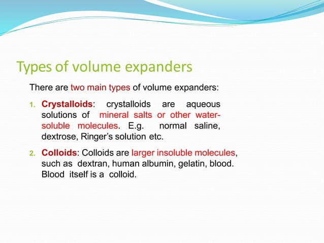 Plasma volume expanders | PPTX