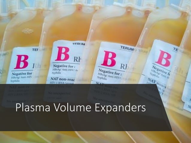 Plasma volume expanders | PDF