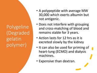 Plasma volume expanders | PDF