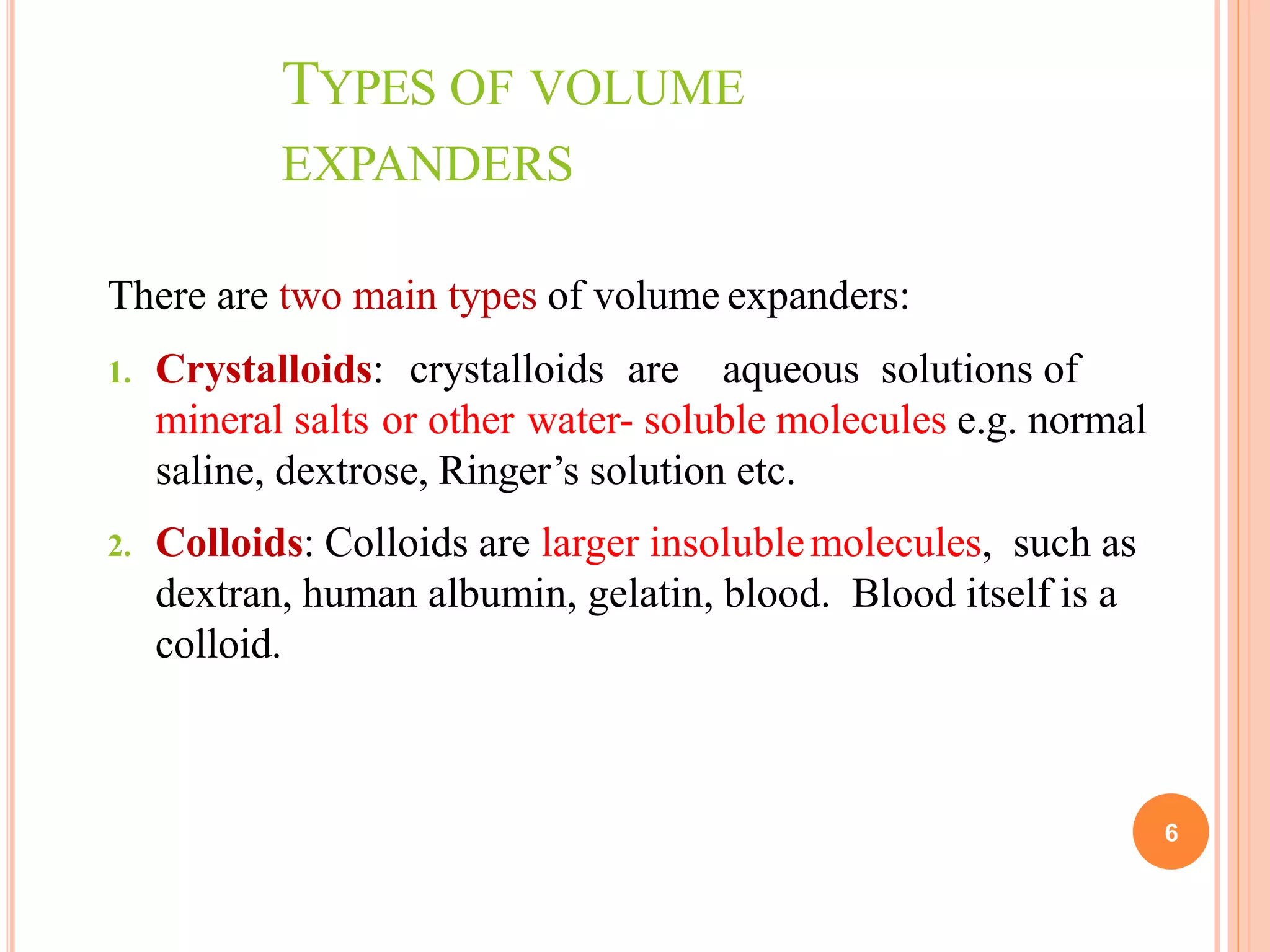 Plasma volume expanders | PPTX