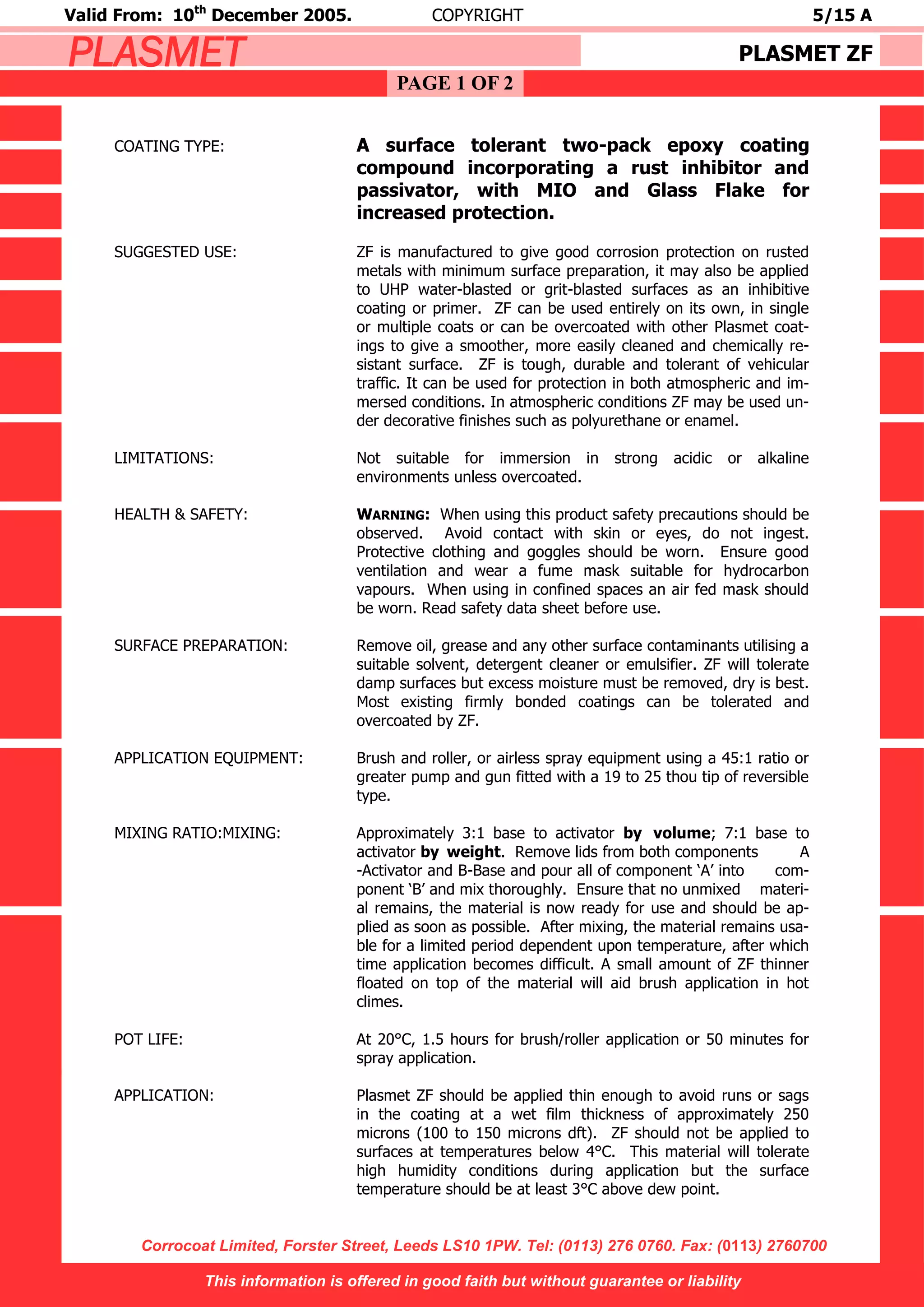 Plasmet - Protective Coating | PDF