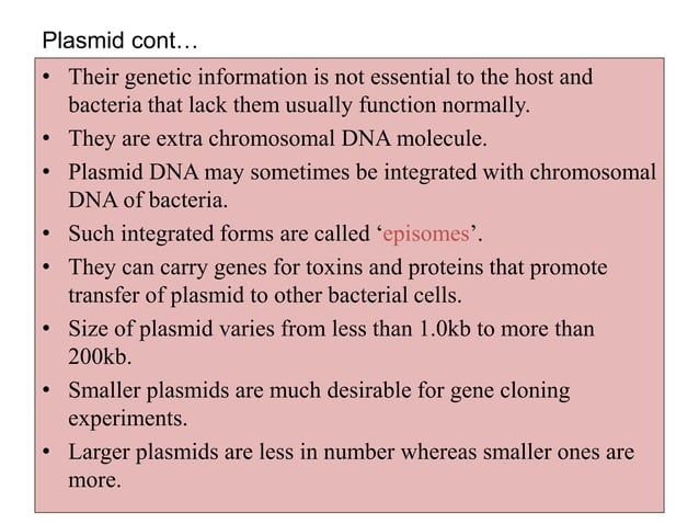 Plasmid: types, structure and functions. | PPTX