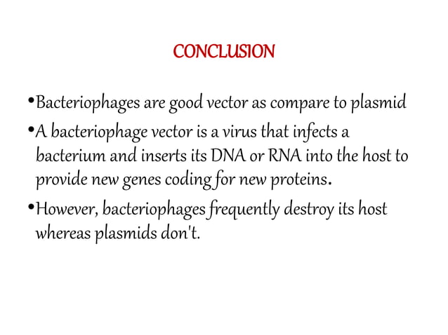 Plasmid and phage vector | PPTX
