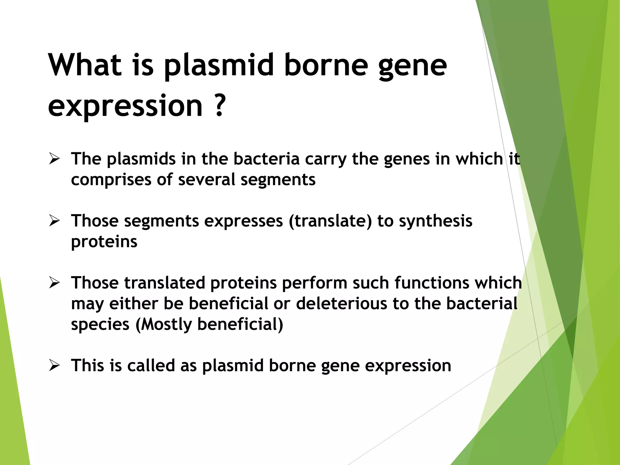 PLASMID BORNE GENE EXPRESSION IN PROKARYOTES.pptx