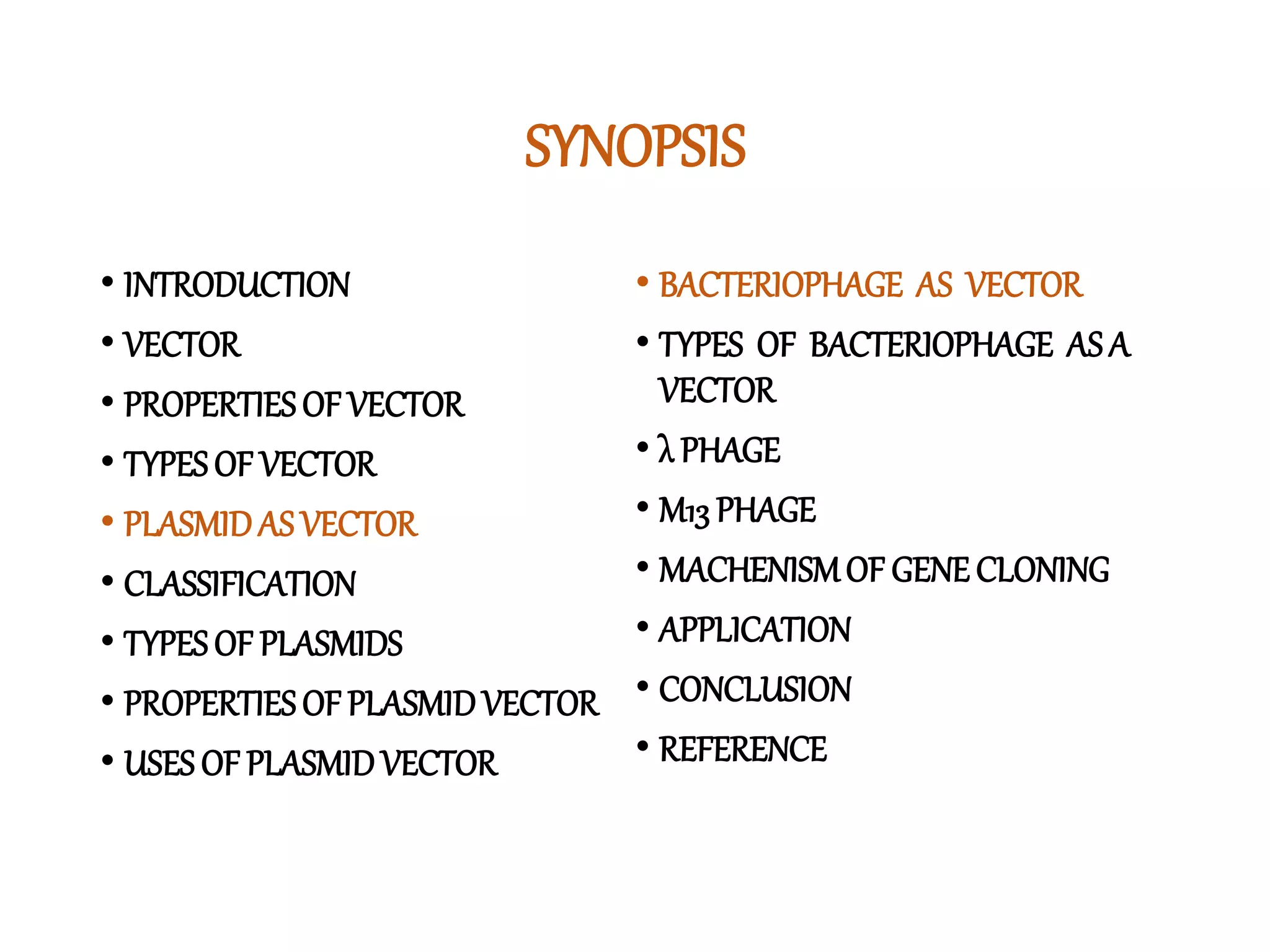 Plasmid & phage vector | PPTX
