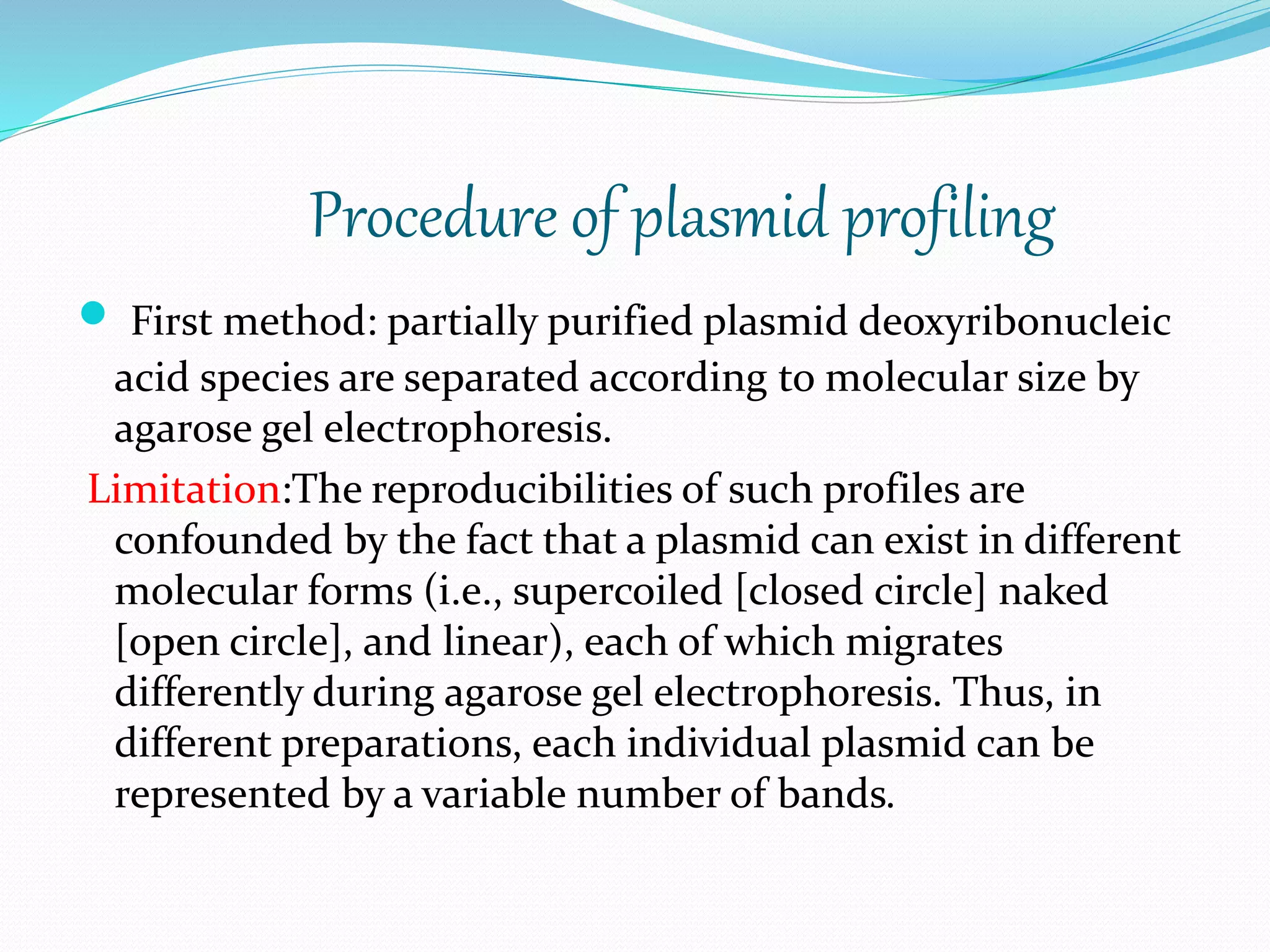 Plasmid profile analysis overview | PPTX