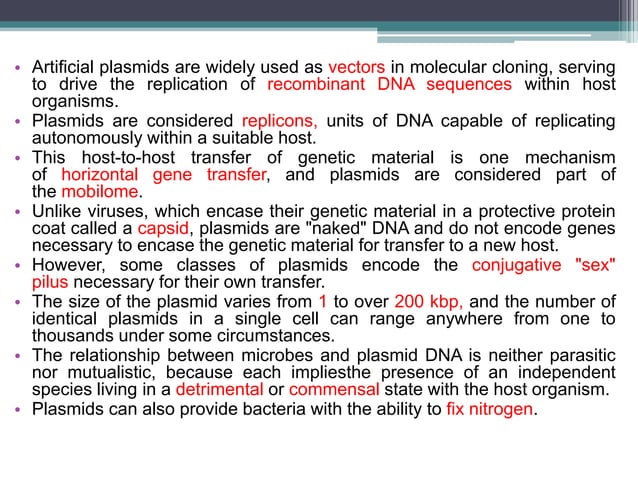 Plasmid | PPTX | Biological Sciences | Science