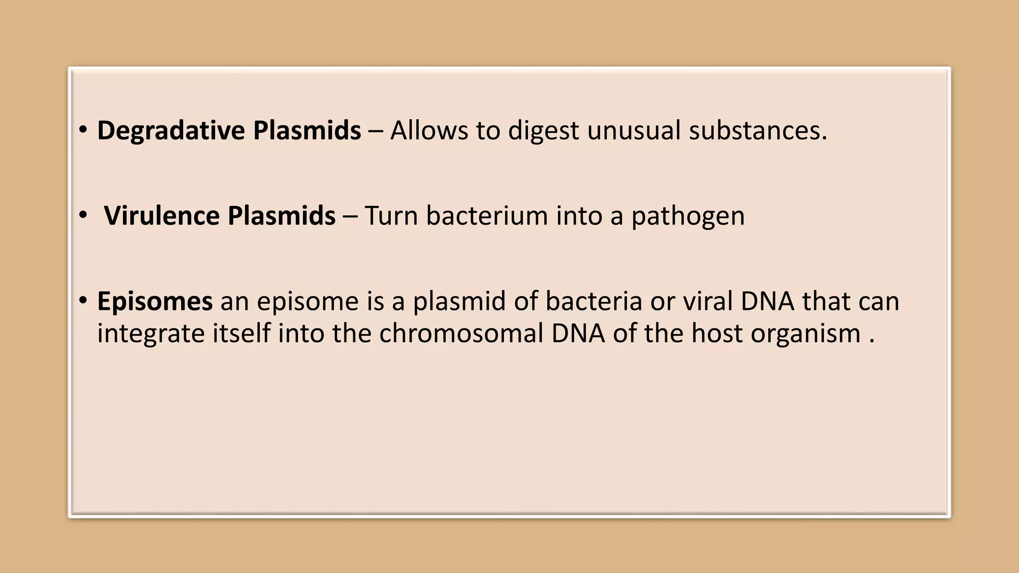 Plasmids and its types | PPTX