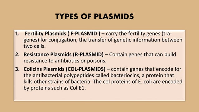 Plasmids and its types | PPT