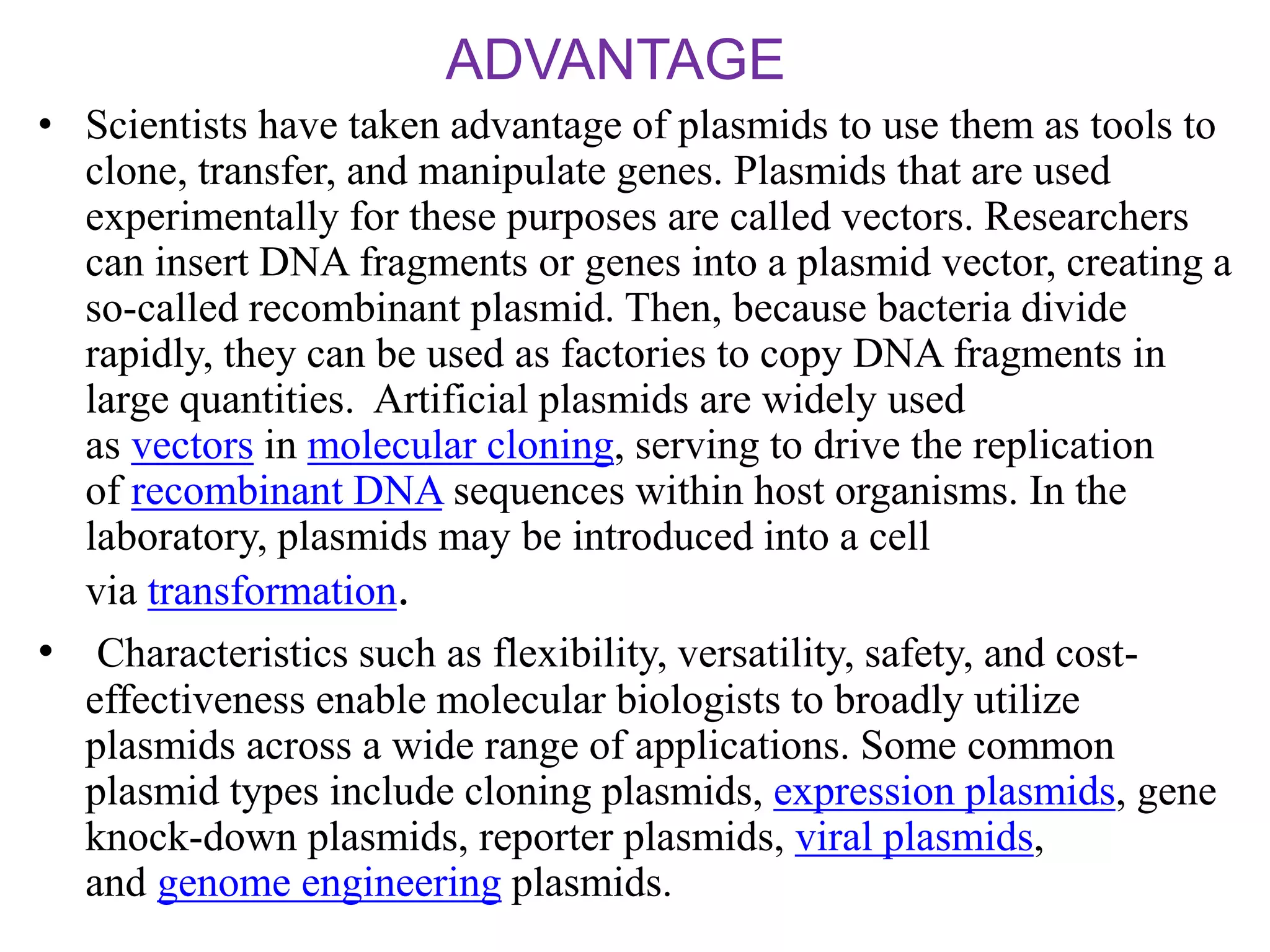 Plasmids(microbiology) | PPTX