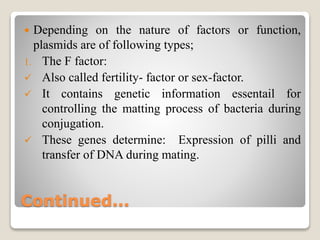 Plasmids and bacteriophages | PPTX