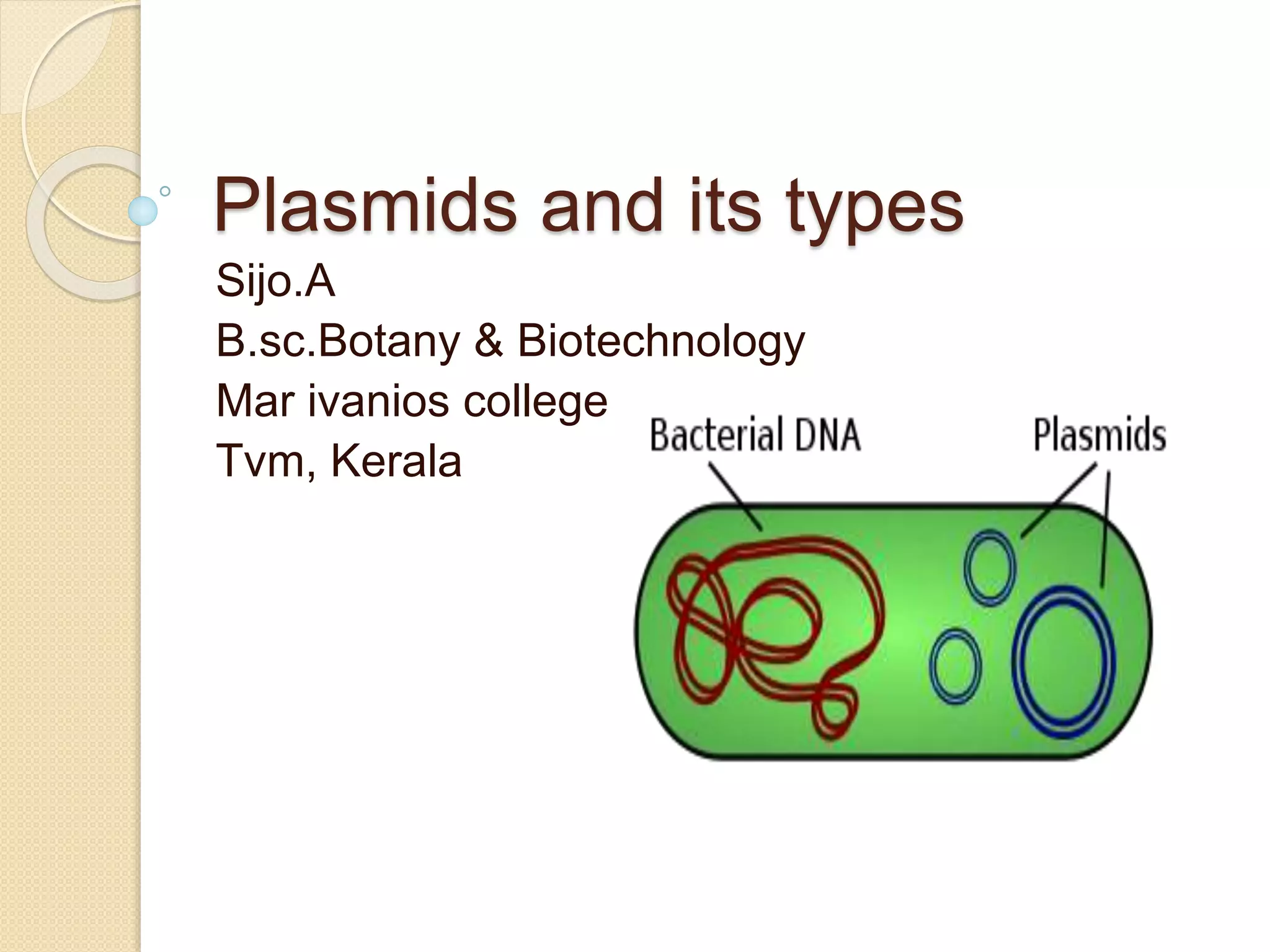Plasmids and types | PPTX