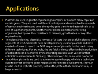 Plasmids as vectors | PPTX