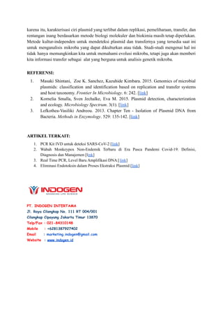 Plasmid sebagai Alat Genetik dan Aplikasi dalam Perkembangan ...