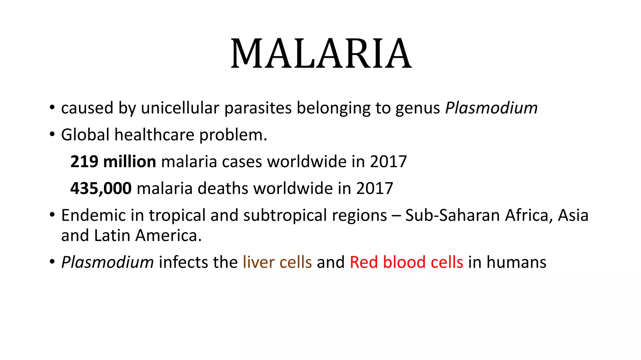 LIFE CYCLE OF PLASMODIUM { MALARIAL PARASITE) | PPT
