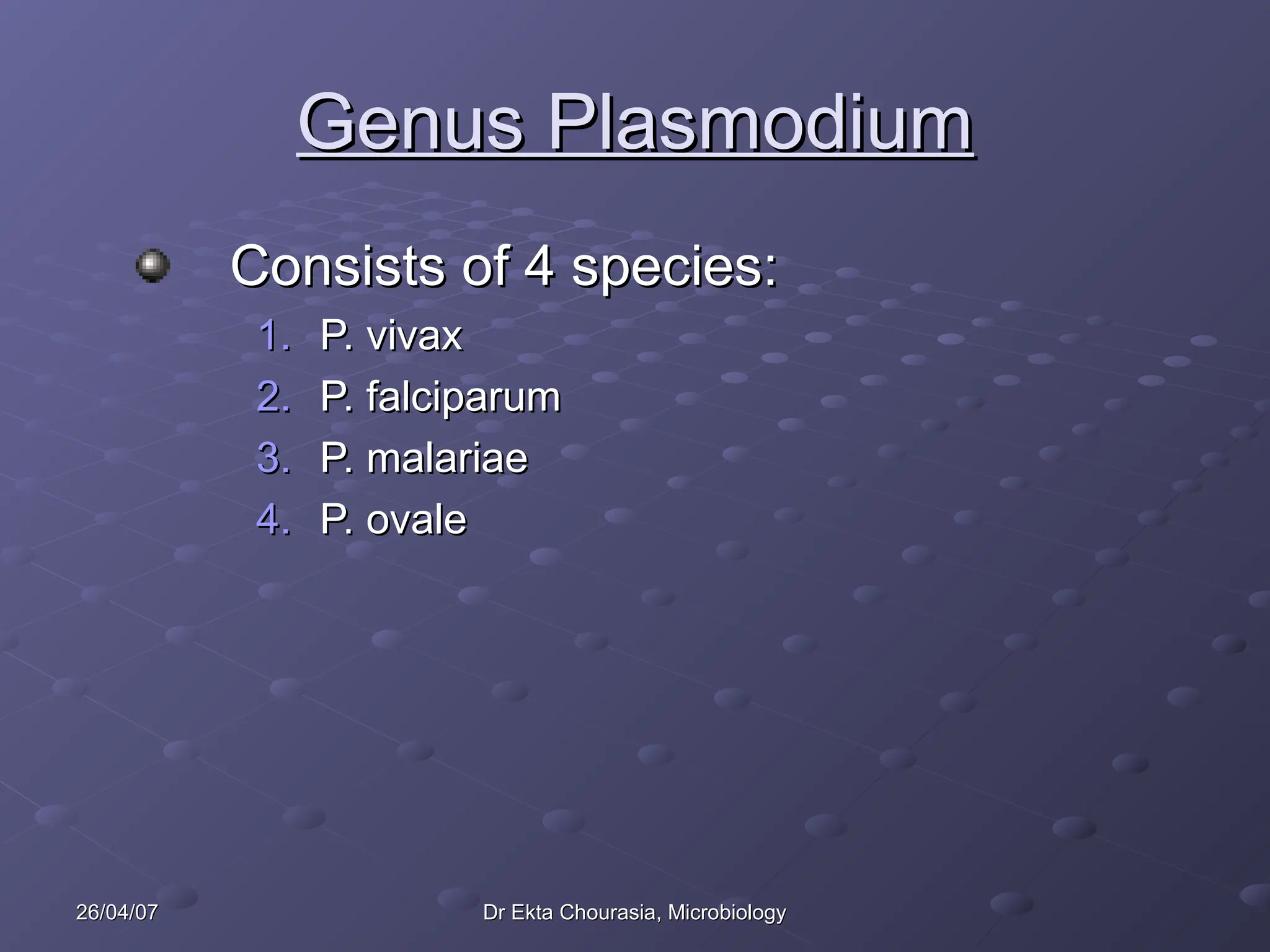 Understanding of the Plasmodium and causes | PPT