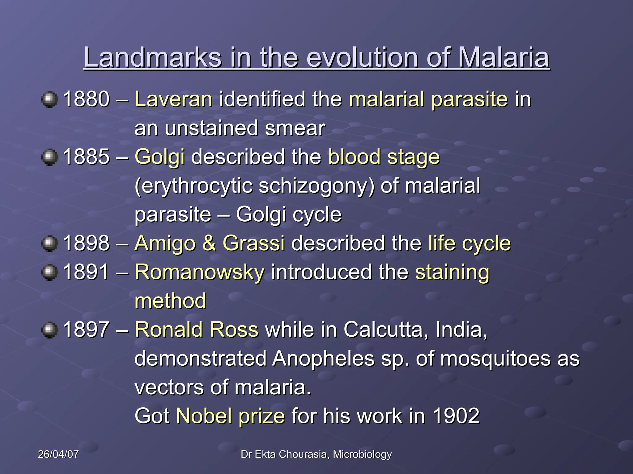 Understanding of the Plasmodium and causes | PPT