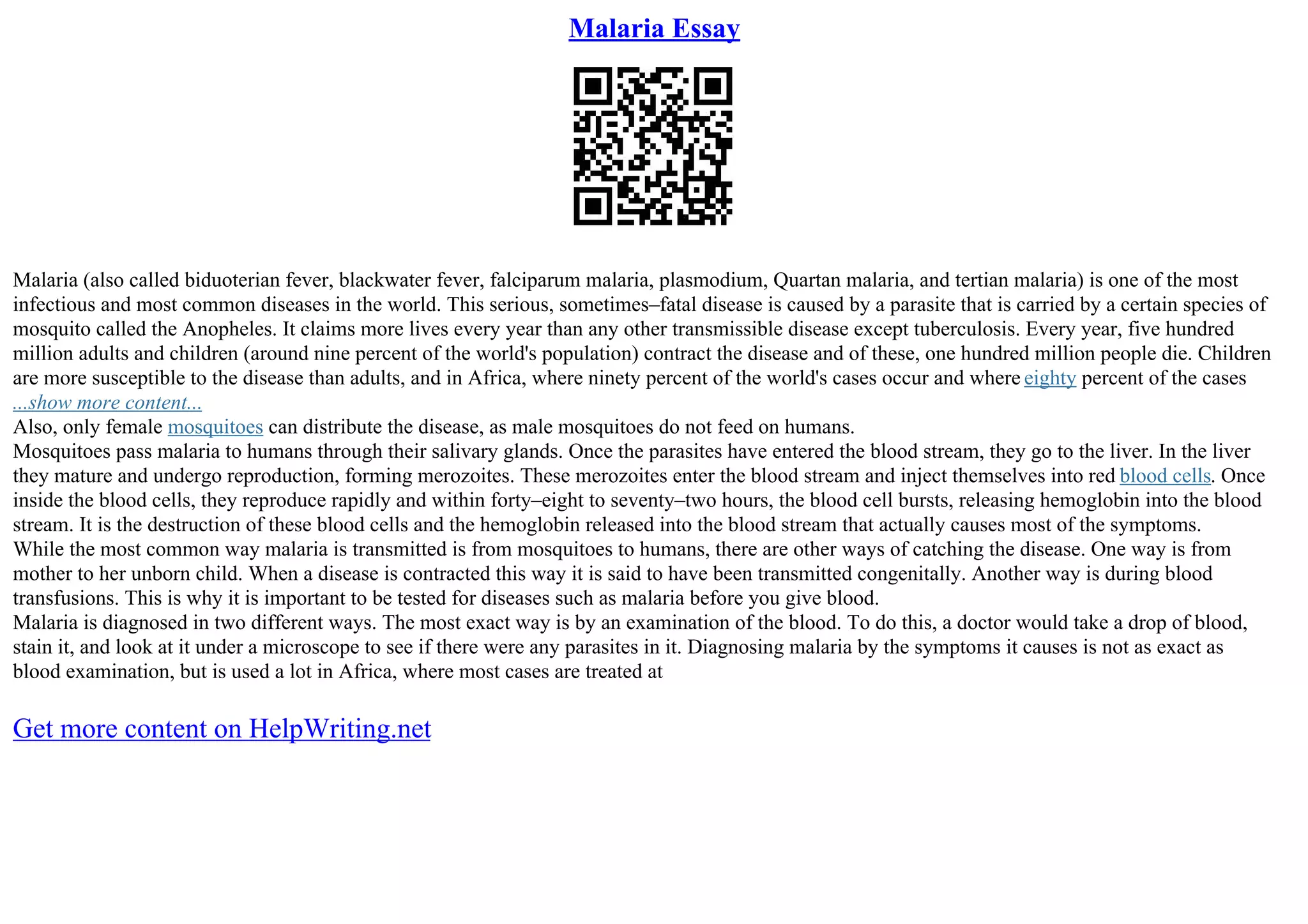 Plasmodium Falciparum | PDF