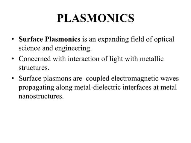 Plasmonics | PPTX