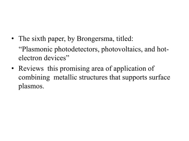 Plasmonics | PPTX