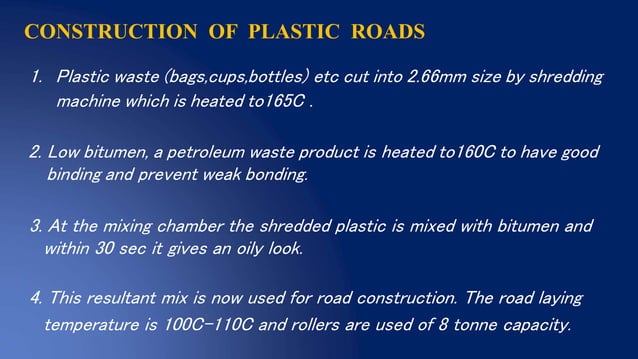 Plastic Waste Road and its Construction | PPTX