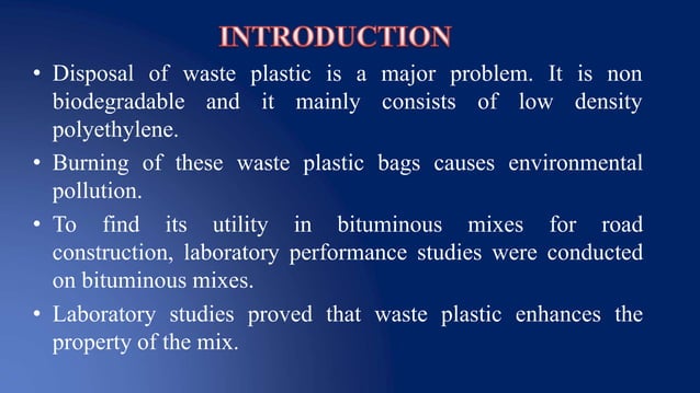 Plastic Waste Road and its Construction | PPTX